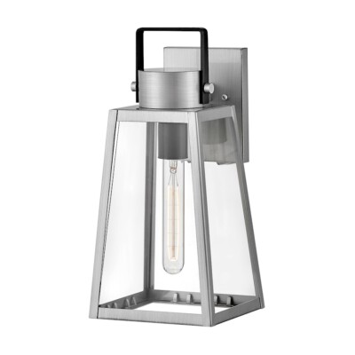 Lark Hugh 1 Light Outdoor Small Wall Mount, Brushed Aluminum/Clear ...