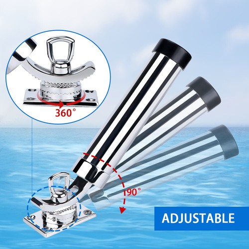 2X 360 Degree Boat Fishing Rod Holder Rotation Stainless Steel ...