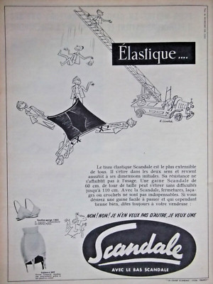 PUBLICITÉ 1954 SOUTIEN-GORGE SCANDALE AVEC LE BAS SCANDALE ELASTIQUE ...