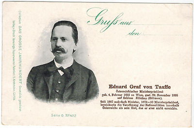 Eduard Graf von Taaffe, German Politician, 1900s, Great Century issue ...