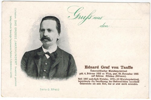 Eduard Graf von Taaffe, German Politician, 1900s, Great Century issue ...