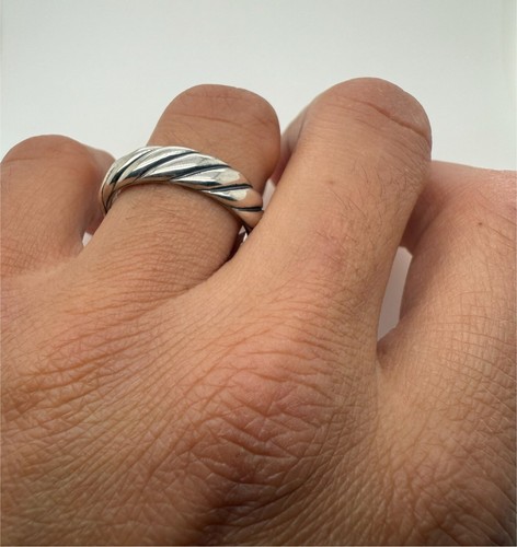 David Yurman 925 Sterling Silver Cable Sculpted 6mm Band Ring Size 6 | eBay