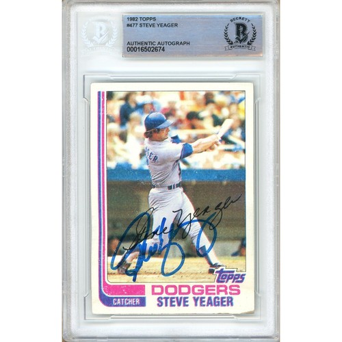 Steve Yeager Los Angeles Dodgers Auto 1982 Topps Baseball Signed BAS ...