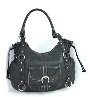 MICHAEL ROME DESIGNS BLACK GENUINE LEATHER LARGE BAG SHOULDER HANDBAG ...