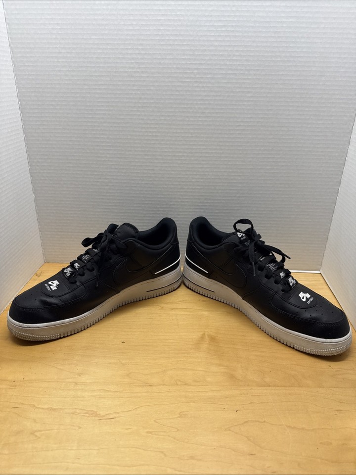 Nike Air Force 1 '07 LV8 Double Air Pack Black Athletic Sneakers Shoes ...