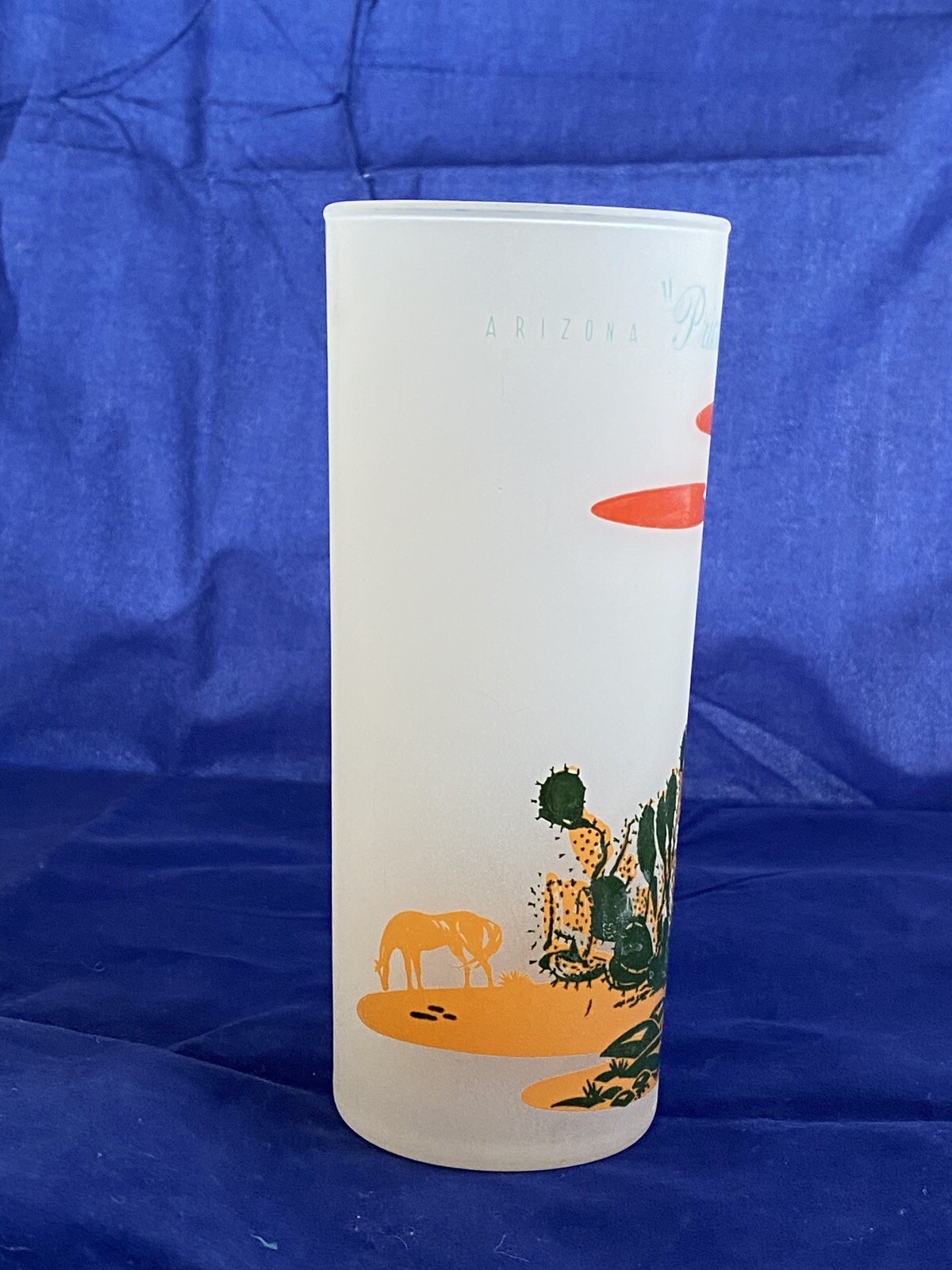 Vintage Blakely Oil & Gas Frosted Arizona “Prickly Pear” Cactus Glass ...