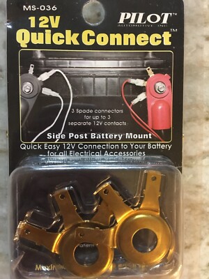12V Quick Connect 3 Spade Side Post Battery Mount Maximum 20 Amps Per ...