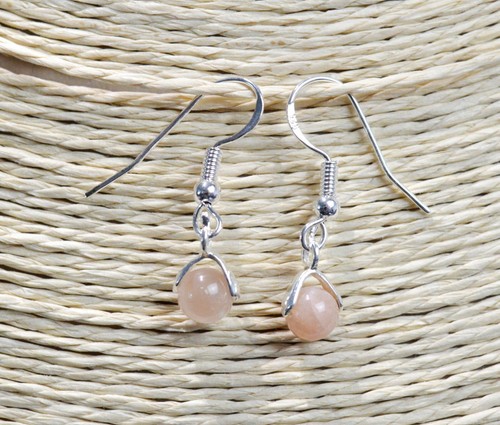 Sunstone - Dangling Earrings Pearl 6mm - 925 Silver | eBay UK