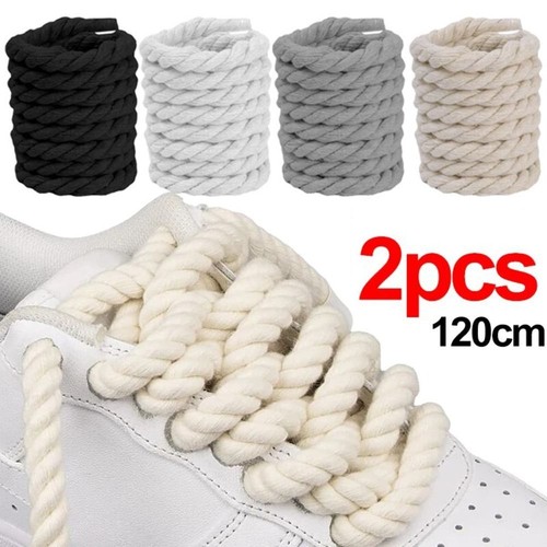 2PCS Round Thick Rope Laces Weaving Twisted Rope Women Men Sneakers | eBay