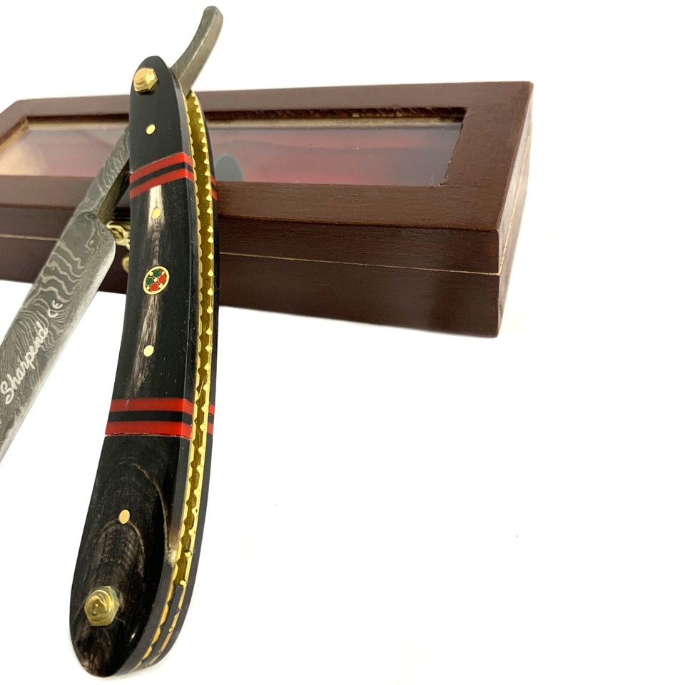 Damascus Steel Straight Razor Cut Throat Barber Salon Shaving Razor ...