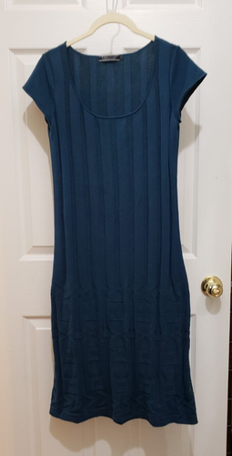 Peruvian Connection Textured Knit Pima Cotton Cap Sleeve Midi Dress ...