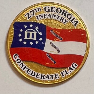 27th Georgia Infantry Flag Colorized 24K Gold Plated Kennedy Half ...