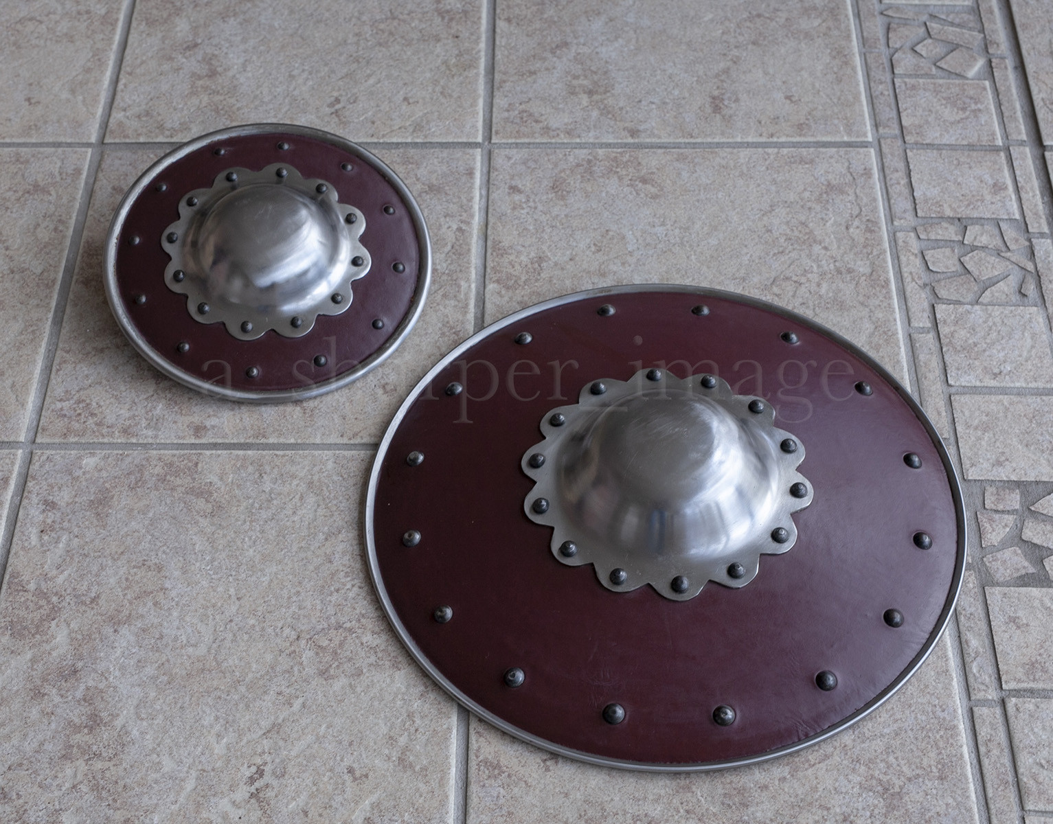 14G Steel 9" Leather Covered Buckler Combat Ready Ren/Rapier HEMA ...