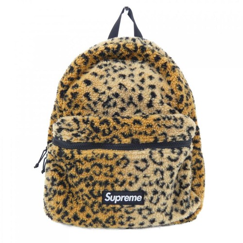 Supreme Leopard Fleece Backpack Yellow Rucksack Satchel Bag AA Used F/S ...