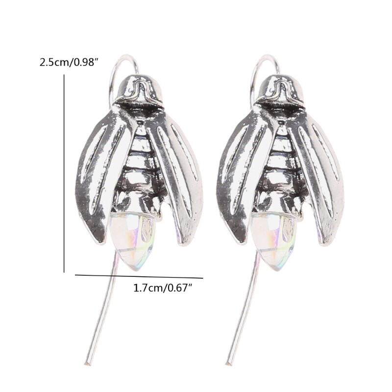 Vintage Imitation Moonstone Firefly Dangle Silver Color Earrings for ...
