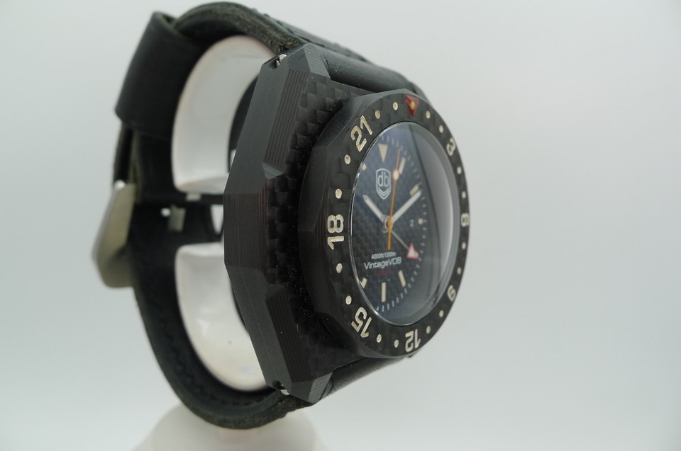 VINTAGE VDB TIMER CARBON 1200M GMT DIVER 55MM MILITARY SWISS ETA MADE ...