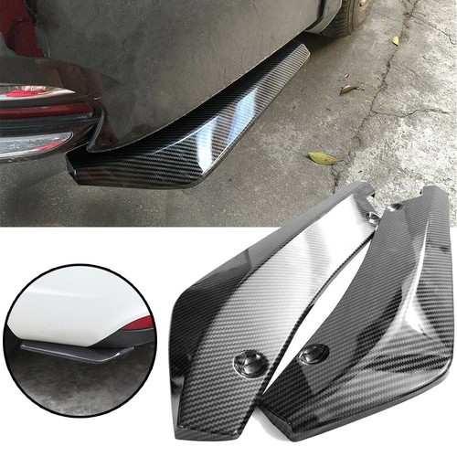2x Car Carbon Fiber Rear Bumper Lip Diffuser Splitter Canard Protector ...