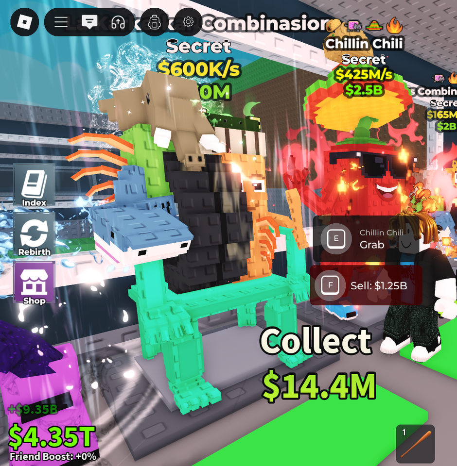 Steal a Brainrot Secret Chillin Chilli 425m's and los combinasionas ...