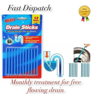 12 Sticks Mighty Blast Drain Sticks Prevent Germs And Odour (1 Stick ...