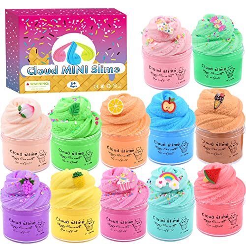 Fluffy Cloud Slime, 12 Pack Cloud Slime Kit with Candy Ice Cream Cute ...