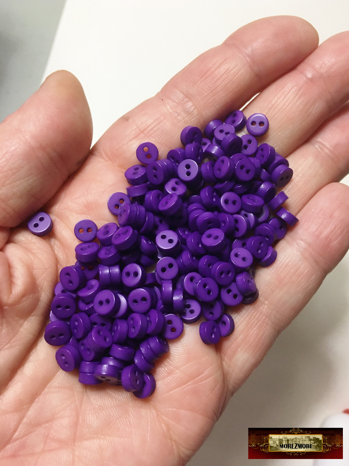 M00811-PURPLE-FS MOREZMORE 50 Tiny 6 mm 6mm Miniature Buttons Doll ...