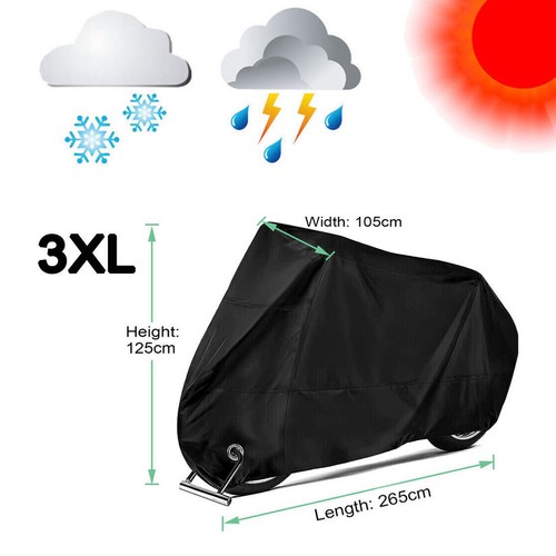 Motorcycle 3XL Cover Waterproof for Winter Outside Storage Snow Rain ...