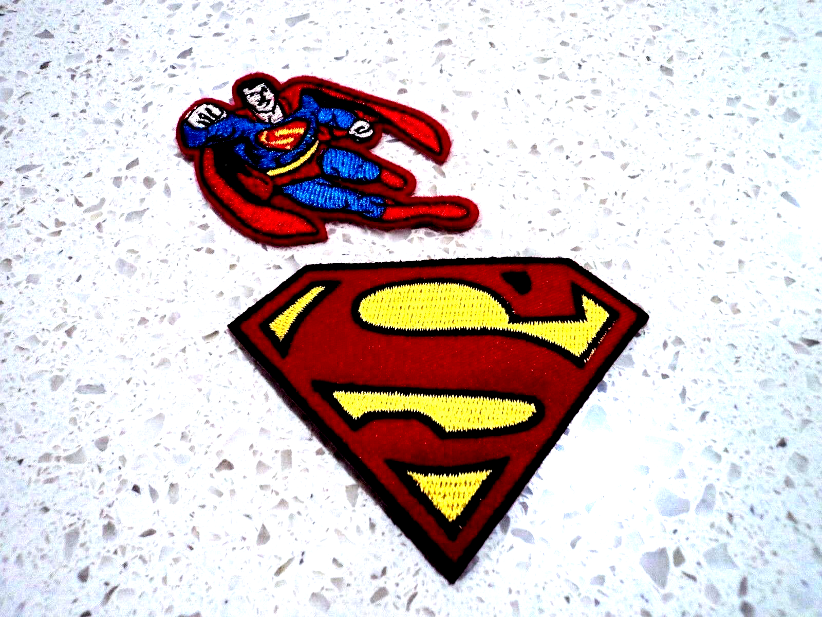 1x Superman Set Patches Superhero Embroidered Cloth Applique Badge Iron ...
