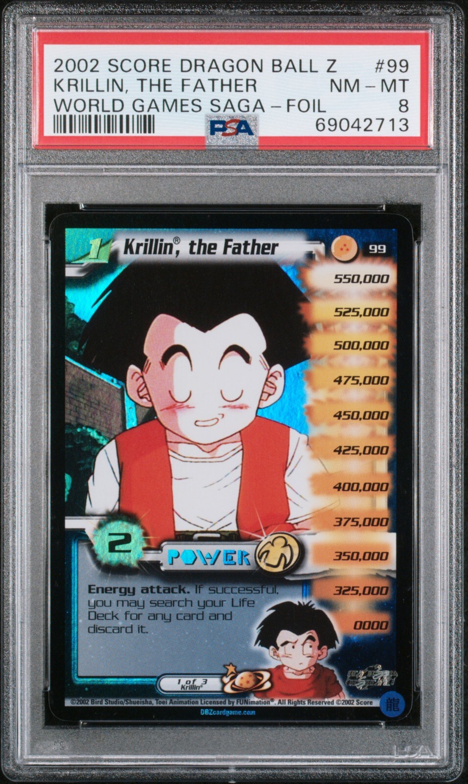 PSA 8 Limited Foil Krillin the Father 2002 World Games Saga DBZ #99 ...