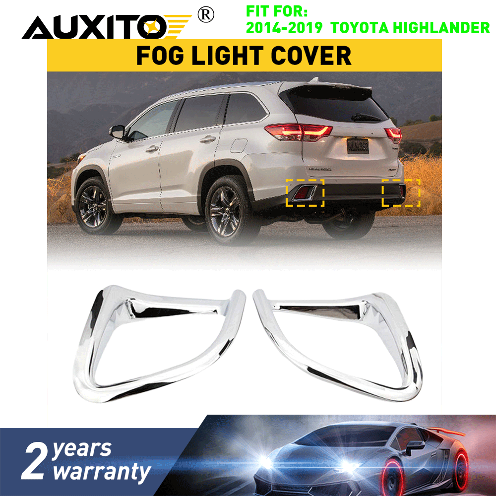 For 2014-2018 Toyota Highlander Chrome Rear Bumper Fog Light Decor ...