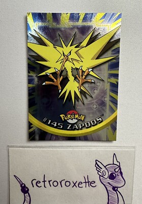Topps Series 3 Pokémon TV Animation Card #145 Zapdos Smooth Silver Foil ...