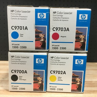 FULL SET GENUINE HP C9700A, C9701A, C9702A, C9703A TONER FOR 1500 2500 ...