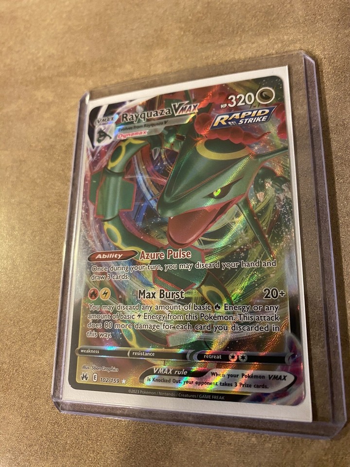 Pokémon TCG Rayquaza VMAX Rapid Strike. Crown Zenith 102/159 Holo Ultra ...