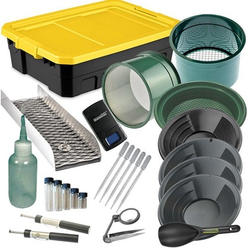 T24BA Gold Panning Kit Black Gold Pans Mini Sluice Box & More | eBay