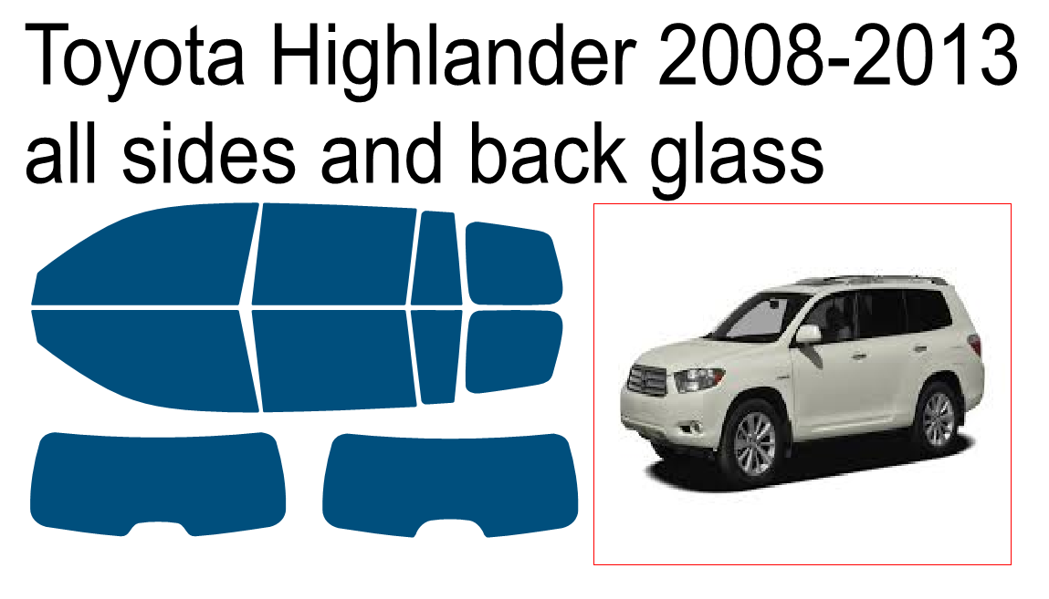 2008-2013 Toyota Highlander Premium Carbon Window Tint fits precut | 35 ...