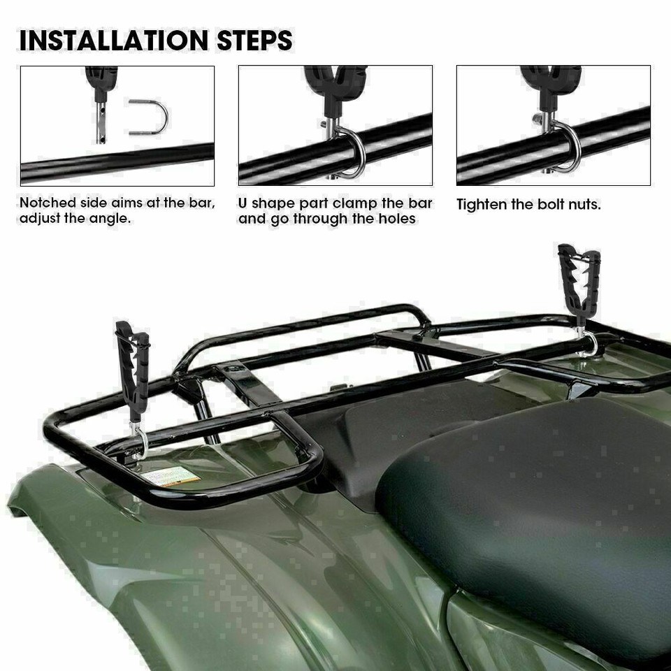 Tool Rack Holder Hunting Cart Utility Shovel Bow Mount for ATV UTV Golf ...