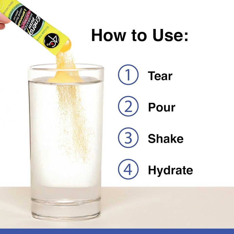 4C Energy Rush PSD Electrolyte Drink Mix Variety Pack, 40 Stix ...