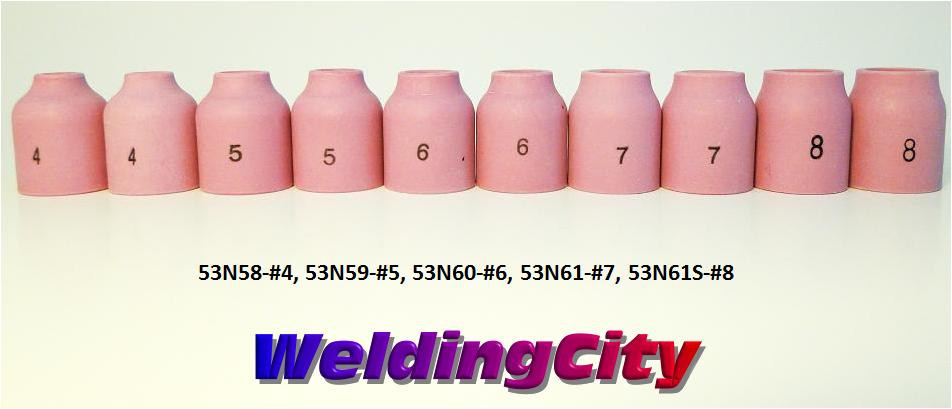 WeldingCity® 10 Assorted Gas Lens Cups 53N58-53N61S #4-#8 TIG Welding ...