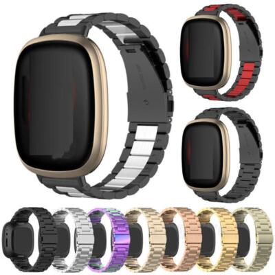 For Fitbit Versa 3 4 /Sense 2 1 Stainless Steel Strap Wrist Watch Band ...