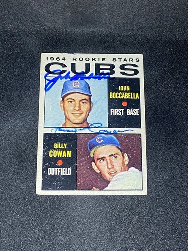 John Boccabella Billy Cowan 1964 Topps #192 Chicago Cubs Auto Signed ...