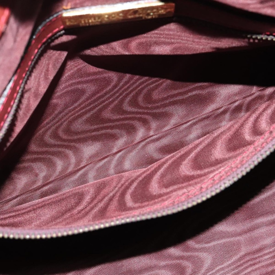 CARTIER Boston Bag Leather Vintage Red Gold Auth ar13643 | eBay