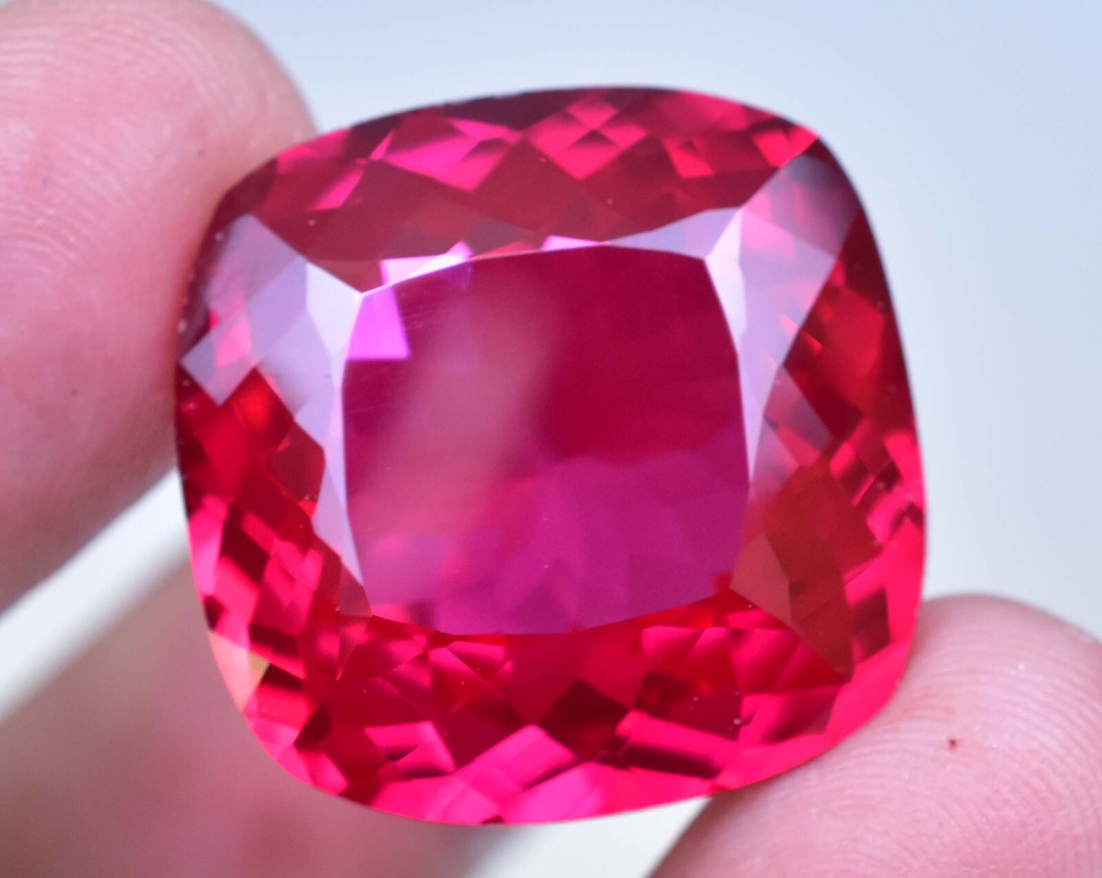Flawless Natural Mogok Pink-Red Ruby 57.15 Ct Cushion Certified Loose ...