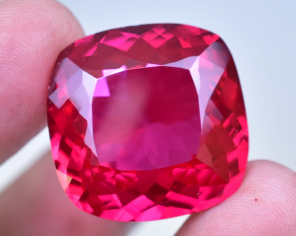 Flawless Natural Mogok Pink-Red Ruby 57.15 Ct Cushion Certified Loose ...