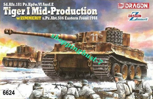 DRAGON 1/35 6624 Tiger I Mid-Production w/Zimmerit 1944 (Bonus:dream ...