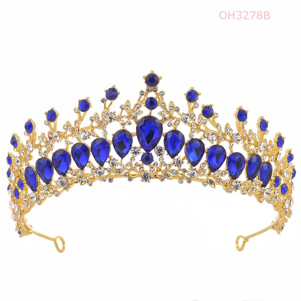 72 Styles Blue Crystal Queen Princess Tiara Crown Wedding Princess For ...
