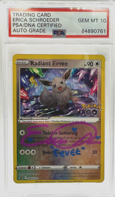Pokemon Radiant Eevee SWSH230 Autographed by Erica Schroeder PSA Gem ...