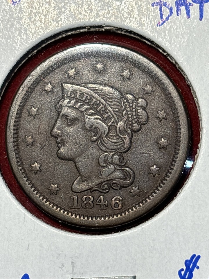 1846 Braided Hair Large Cent - Small Date - FREE SHIPPING | eBay
