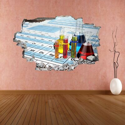 Chemistry Laboratory Test Tubes Periodic Table Wall Sticker Mural Decal ...