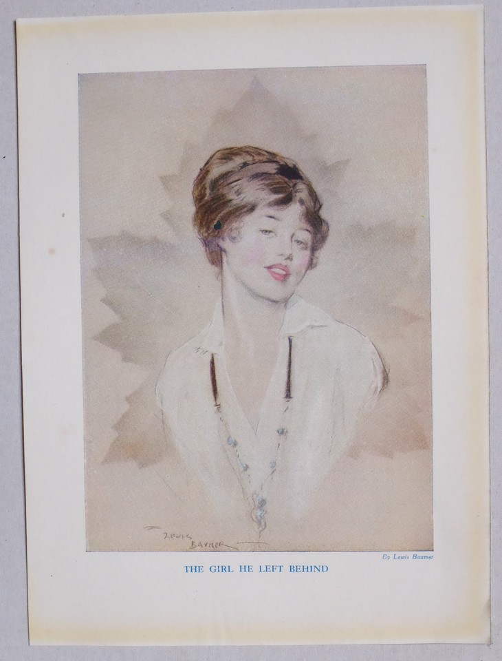 1917 WWI WW1 CANADIAN ARMY PRINT THE GIRL HE LEFT BEHIND MAPLE LEAF L ...