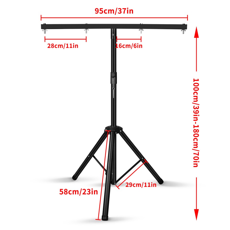 LED Par Light Tripod Stand &T-Bar Adjustable Stage Lighting DJ Disco ...