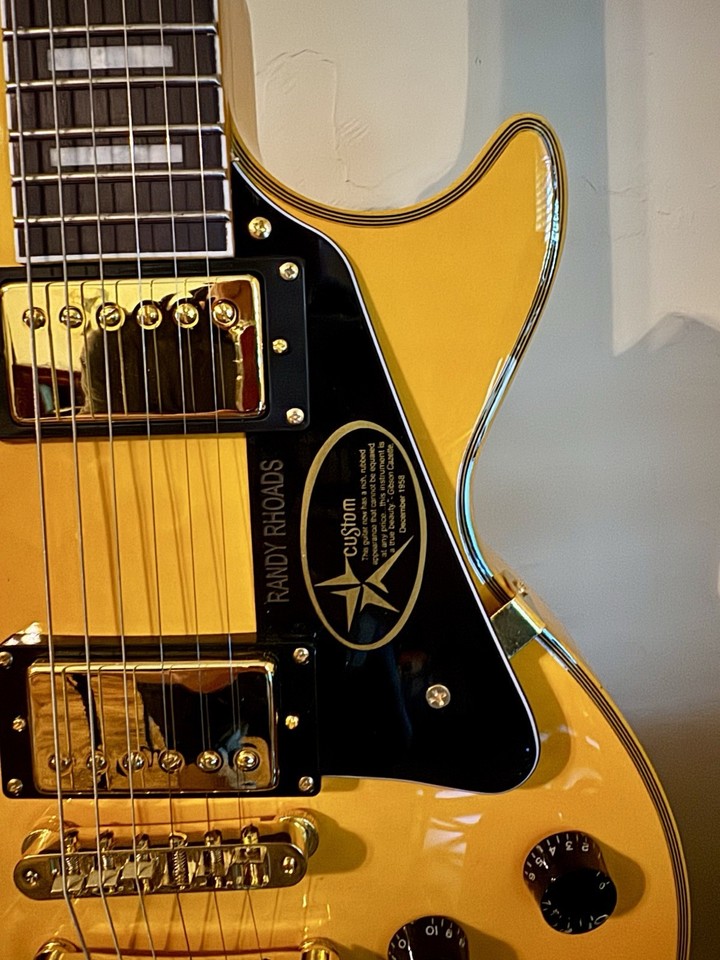 Chibson Randy Rhoads LP Custom Yellow Electric Guitar With Aged Binding ...